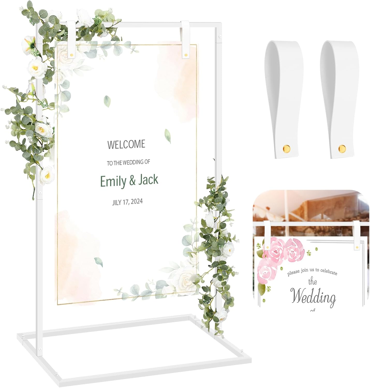 Wedding Welcome Sign Stand 50”x30”x20” Welcome to Our Wedding Sign ...