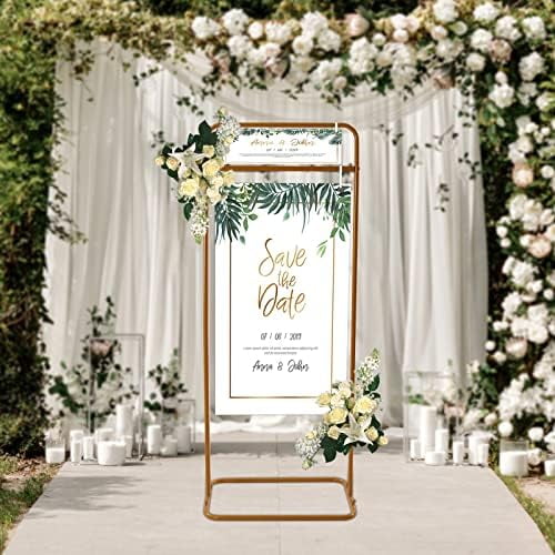 Wedding Welcome Sign Stand Square Wedding Backdrop Stand 4.9FT Tall ...