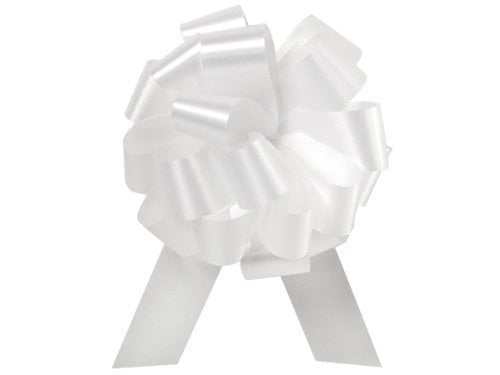 Wedding White Pull String Bows - 8 Inch Wide 20 Loops Large (2 and 1/2 ...