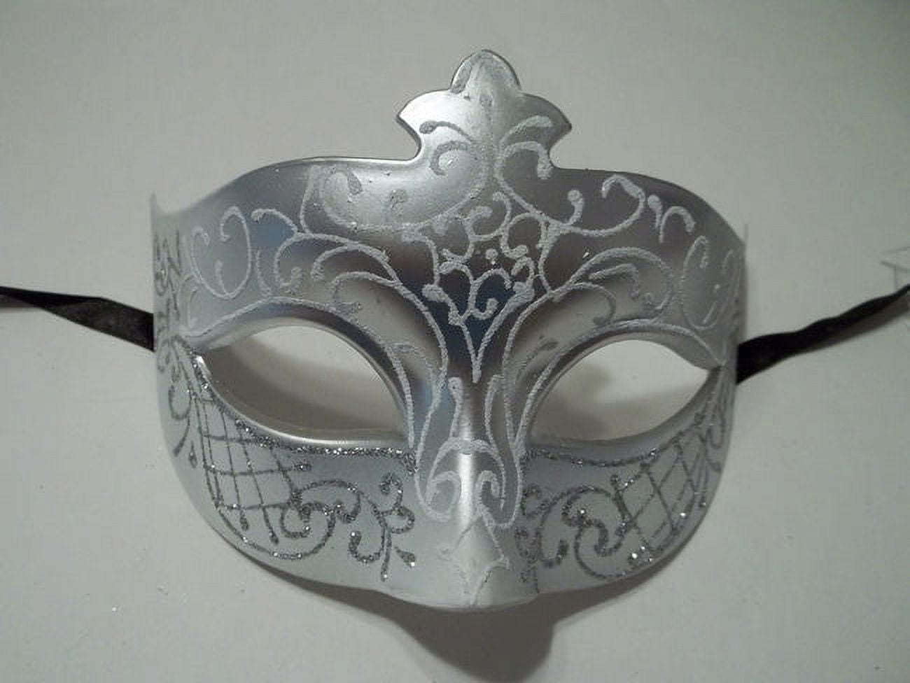 Wedding White Silver Scroll Venetian Masquerade Ball Prom Mask ...