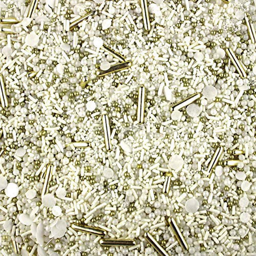 Wedding White Sprinkle Mix| White Gold Pastel Sprinkles For Wedding ...