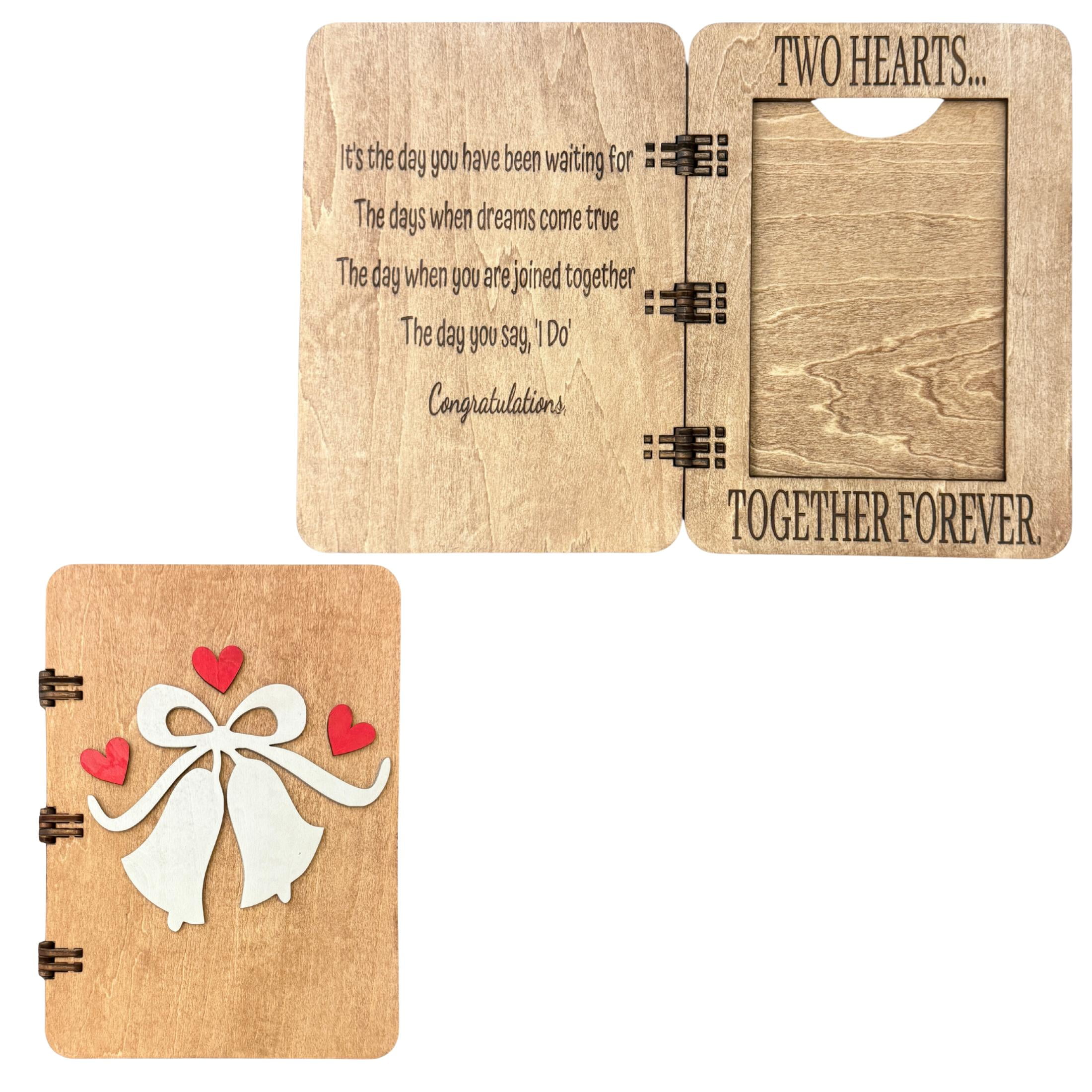 Wedding Wooden Greeting Card and 4x6 Picture Frame, Wedding Gift ...