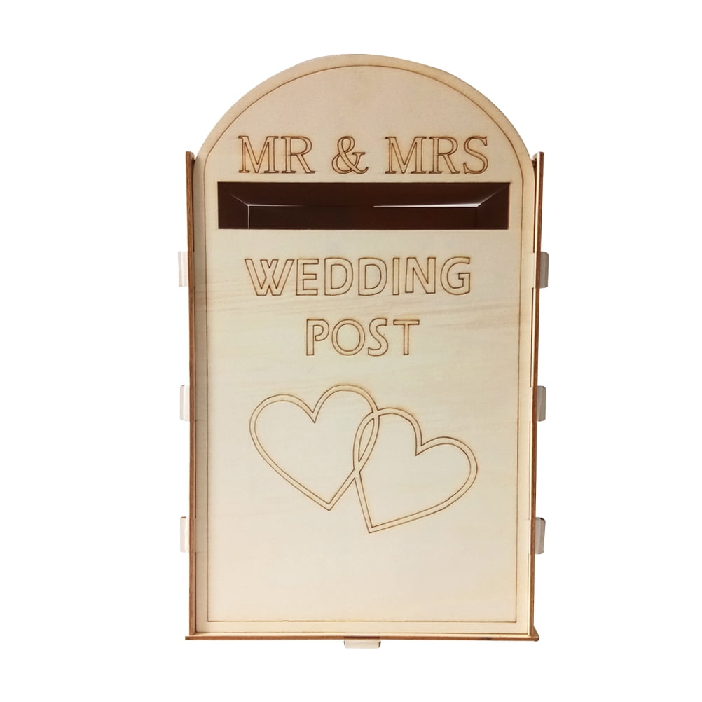 Wedding Wooden Post Box Rustic Mailbox Gift Holder Craft Ornaments ...