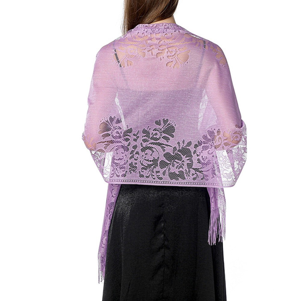 Wedding Wrap Shawl Tulle Lace Sheer Party Evening Long Shawl Scarf ...