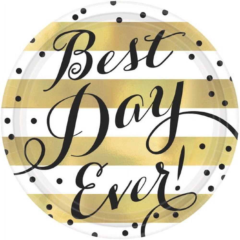 Wedding and Bridal 'Best Day Ever' Extra Large Paper Plates (8ct ...