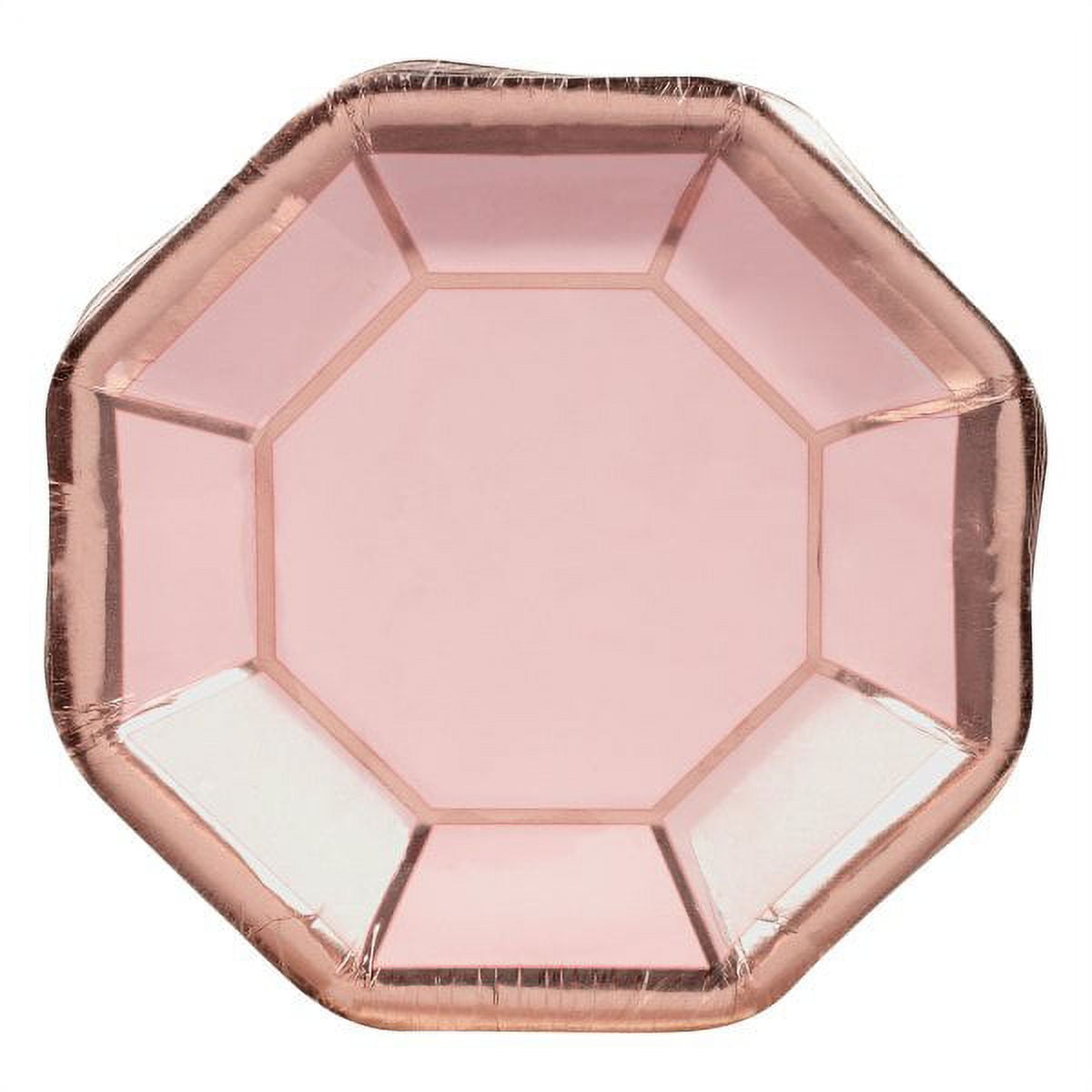 Wedding and Bridal 'Blush' Small Metallic Octagonal Plates (8ct ...