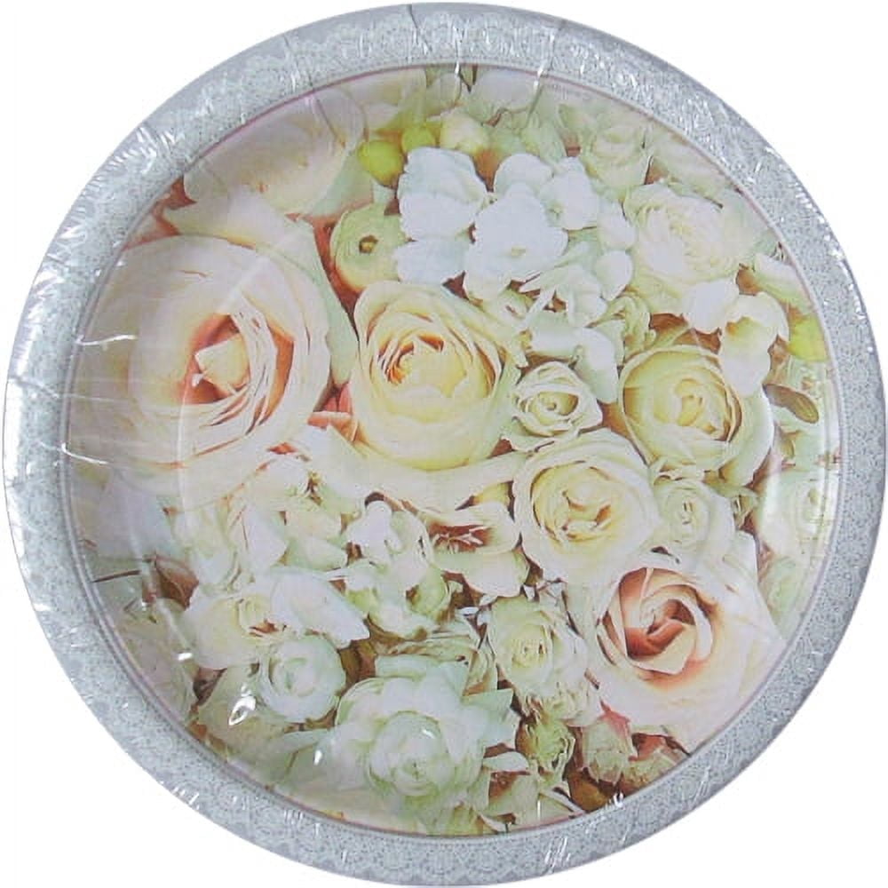 Various Roses Wedding and Bridal Disposable Paper Plates, 8 Count ...