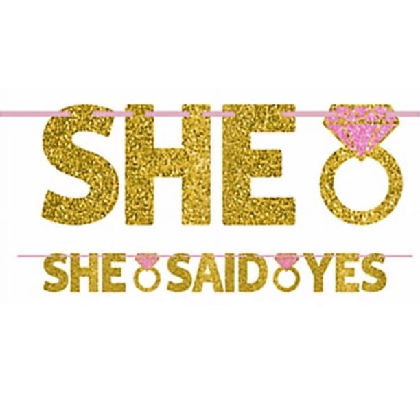 Wedding and Engagement She Said Yes Letter Banner - Walmart Business ...