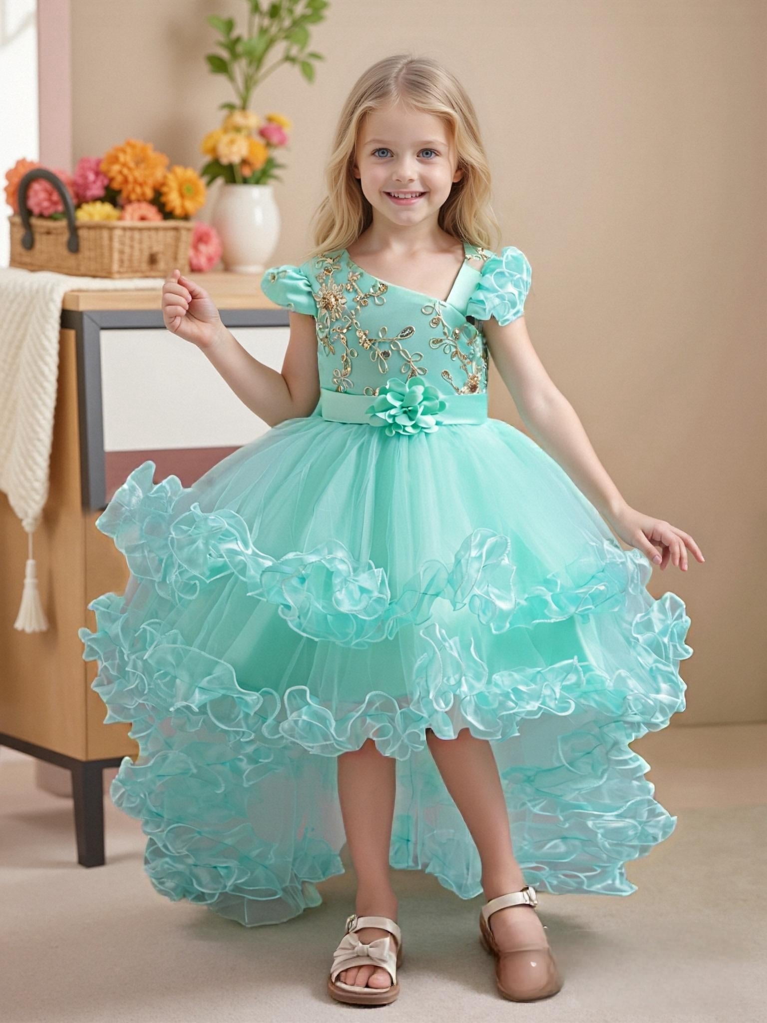 Wedding flower girl dress, puffy dress for girls, birthday party ...