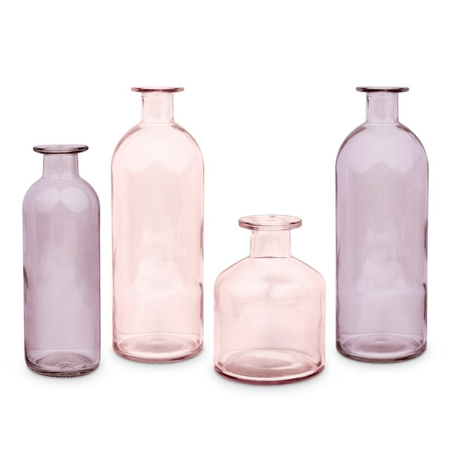 Weddingstar Assorted Glass Bottle Flower Vases - Purple - Set of 4 - Walmart.com