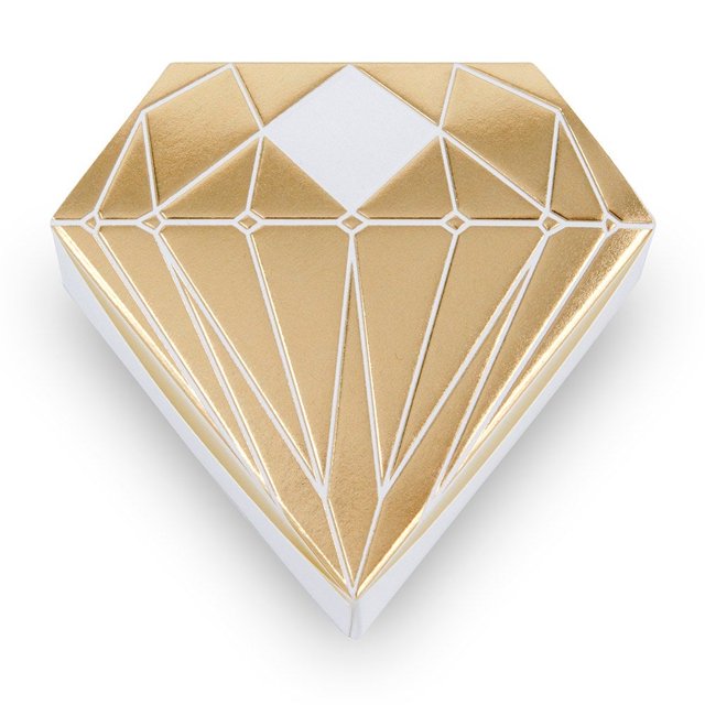 Weddingstar Diamond Favor Box With Metallic Gold - Set of 10 - Walmart.com