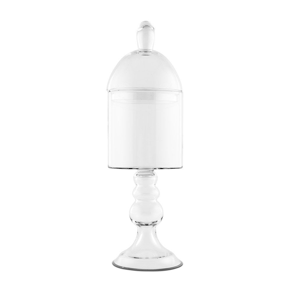 Weddingstar Large Glass Apothecary Candy Jar - Footed Cylinder With Lid ...