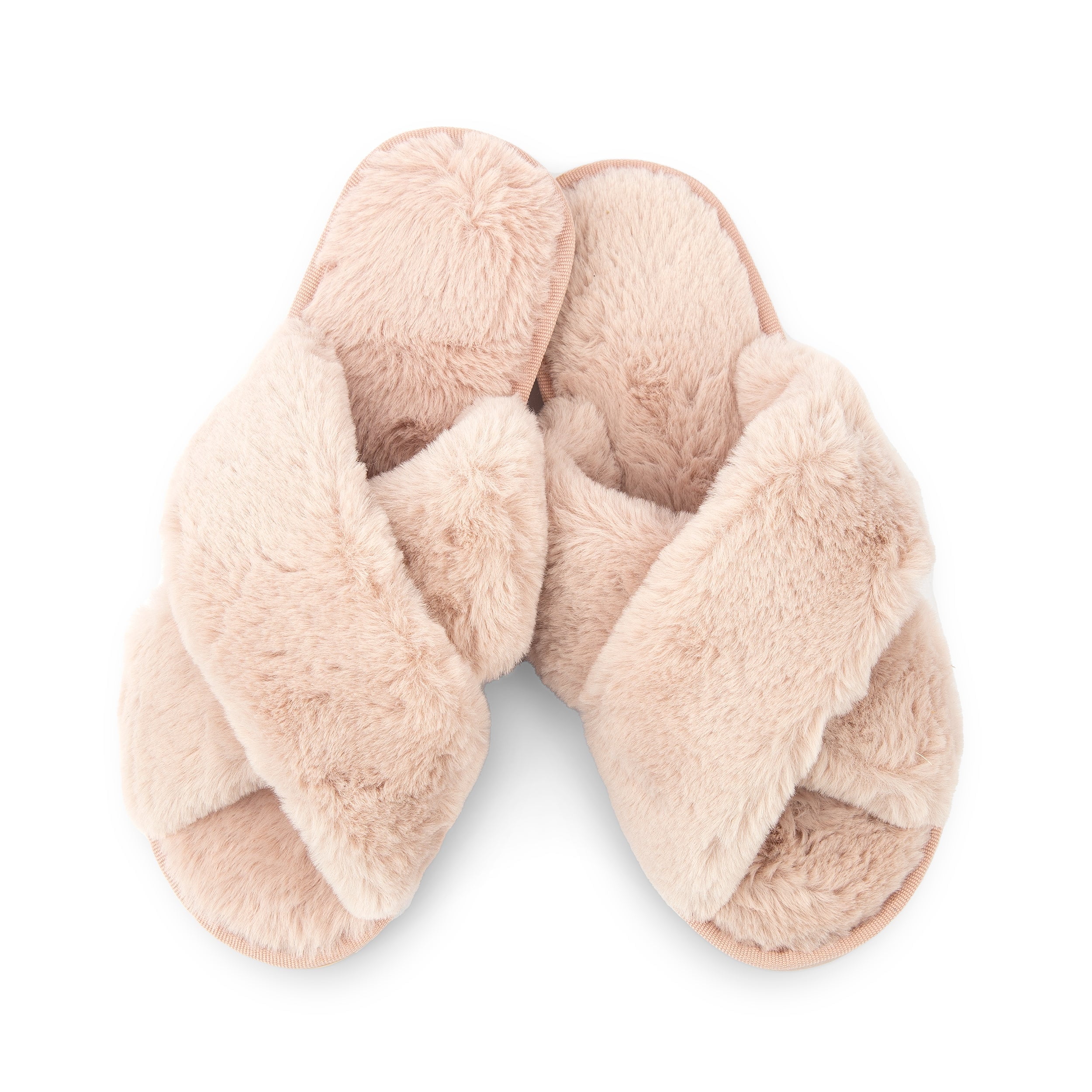 Weddingstar Plush Crossband Slide House Slippers - Blush Pink - Walmart.com