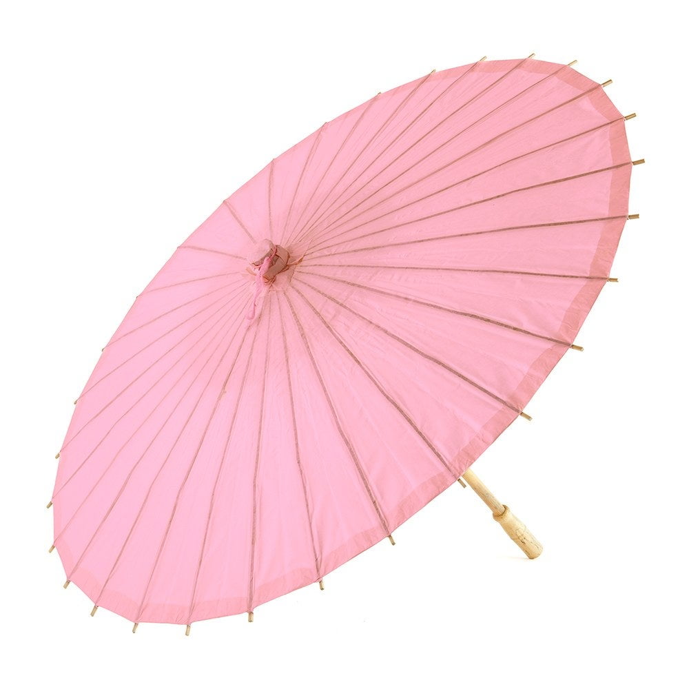 Weddingstar Pretty Paper Parasol With Bamboo Handle - Pastel Pink ...