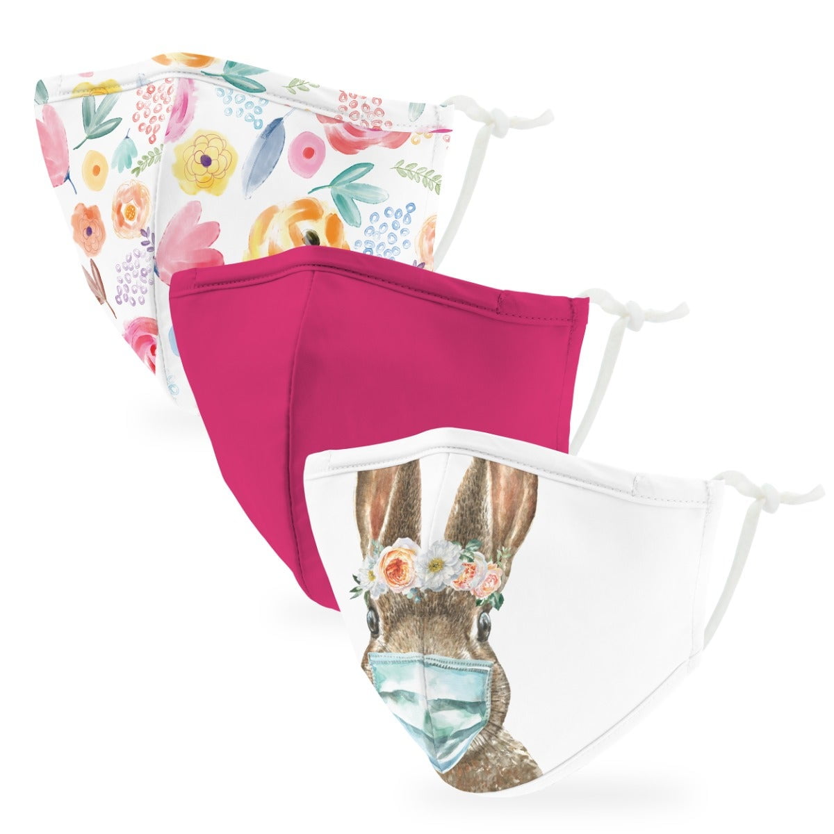 Weddingstar Variety 3-Pack Kid's Reusable, Washable 3 Ply Cloth Face ...