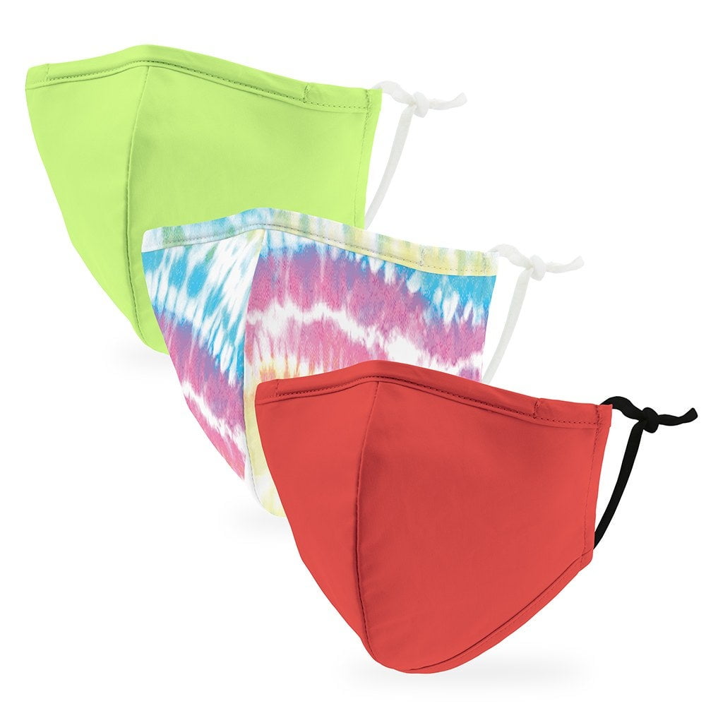 Weddingstar Variety 3-Pack Kid's Reusable, Washable 3 Ply Cloth Face Masks With Filter Pockets ...