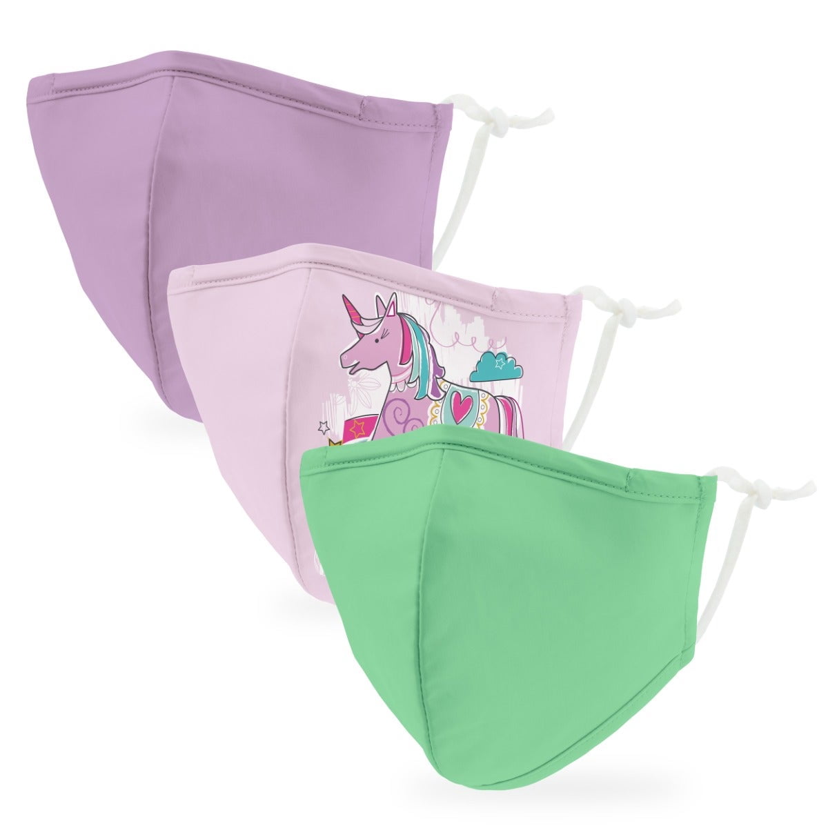 Weddingstar Variety 3-Pack Kid's Reusable, Washable 3 Ply Cloth Face ...