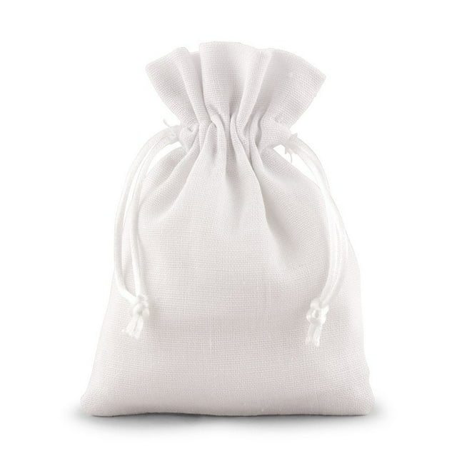 Weddingstar White Linen Drawstring Favor Bag (6) - Walmart.com