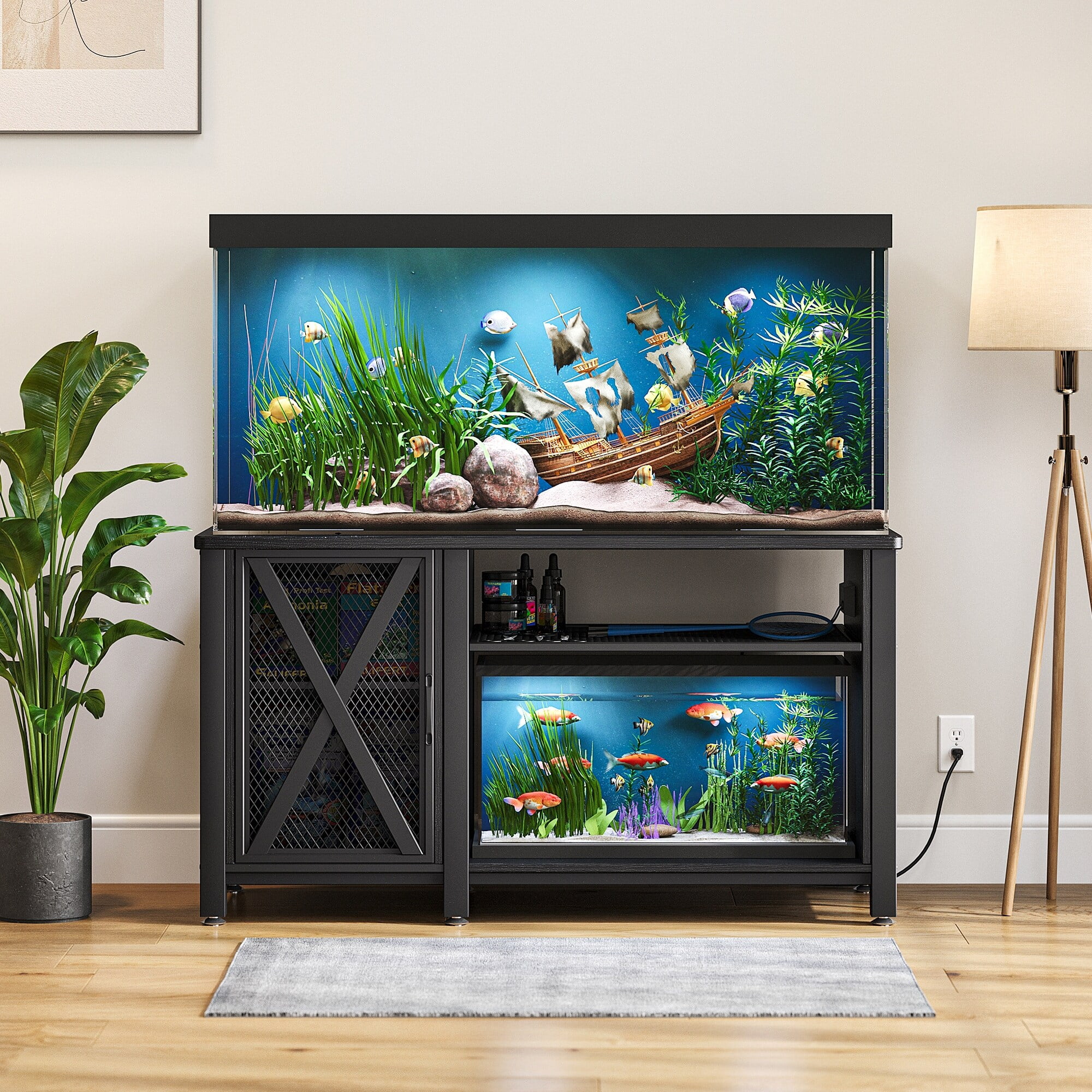 75 Gallon Fish Tank Stand 4ever2buy 75 Gallon Aquarium Stand ...