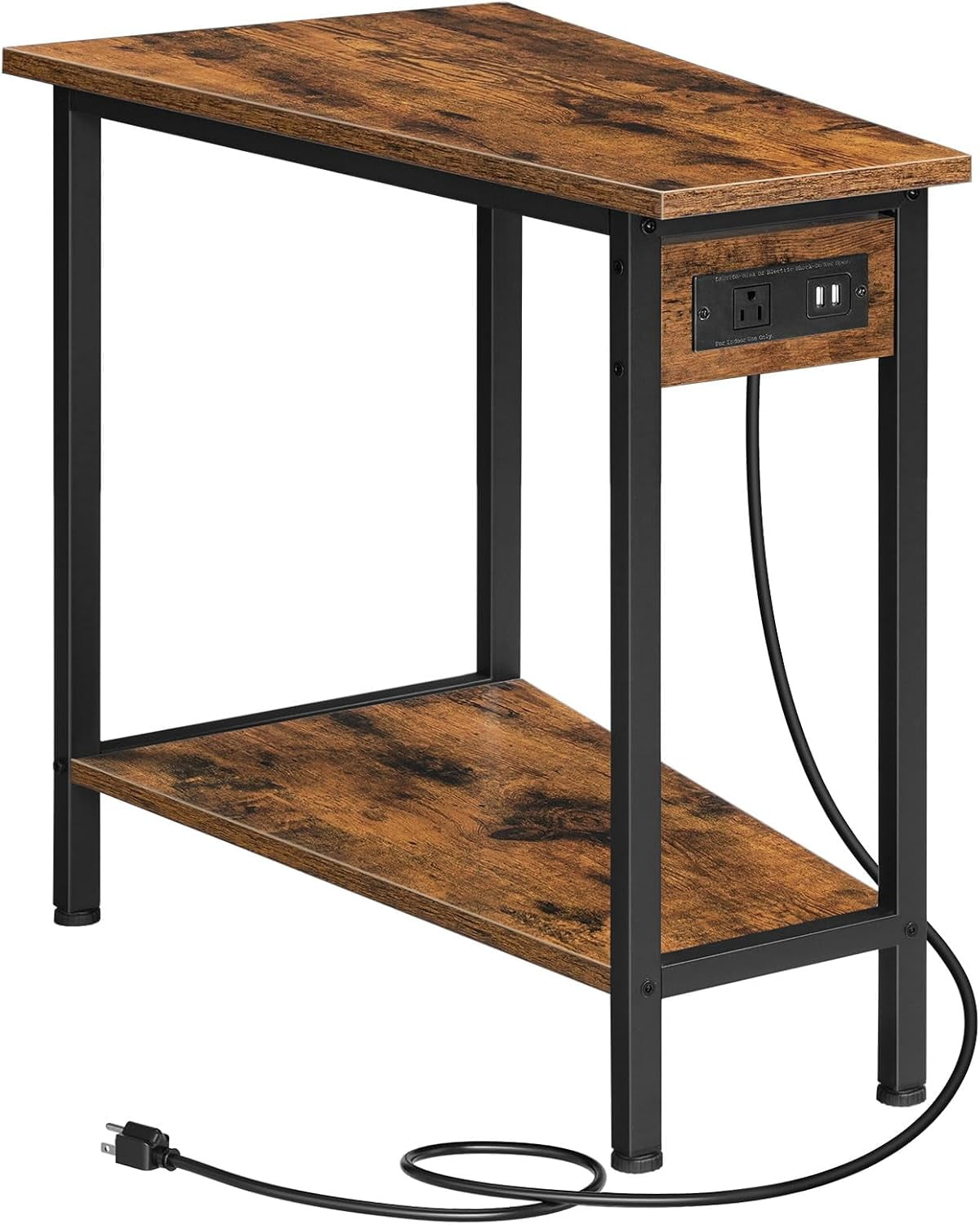 Wedge End Table with Charging Station, Recliner Wedge Side Table with ...