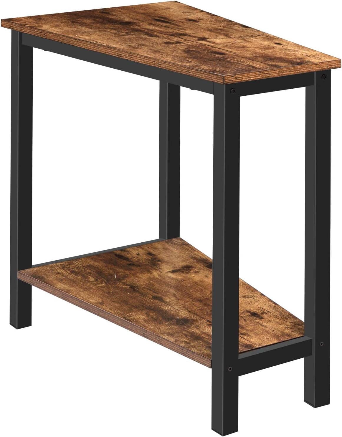 Wedge End Table, Recliner Wedge Side Table with Storage, Industrial ...