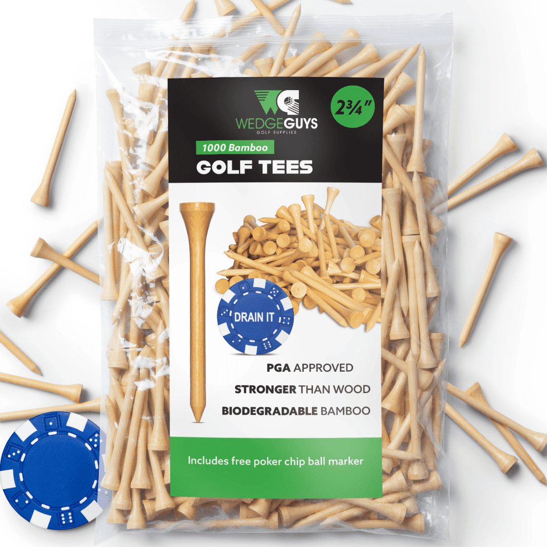 Wedge Guys Bamboo Golf Tees 2-3/4 Inch, 1000 Count, Stronger ...