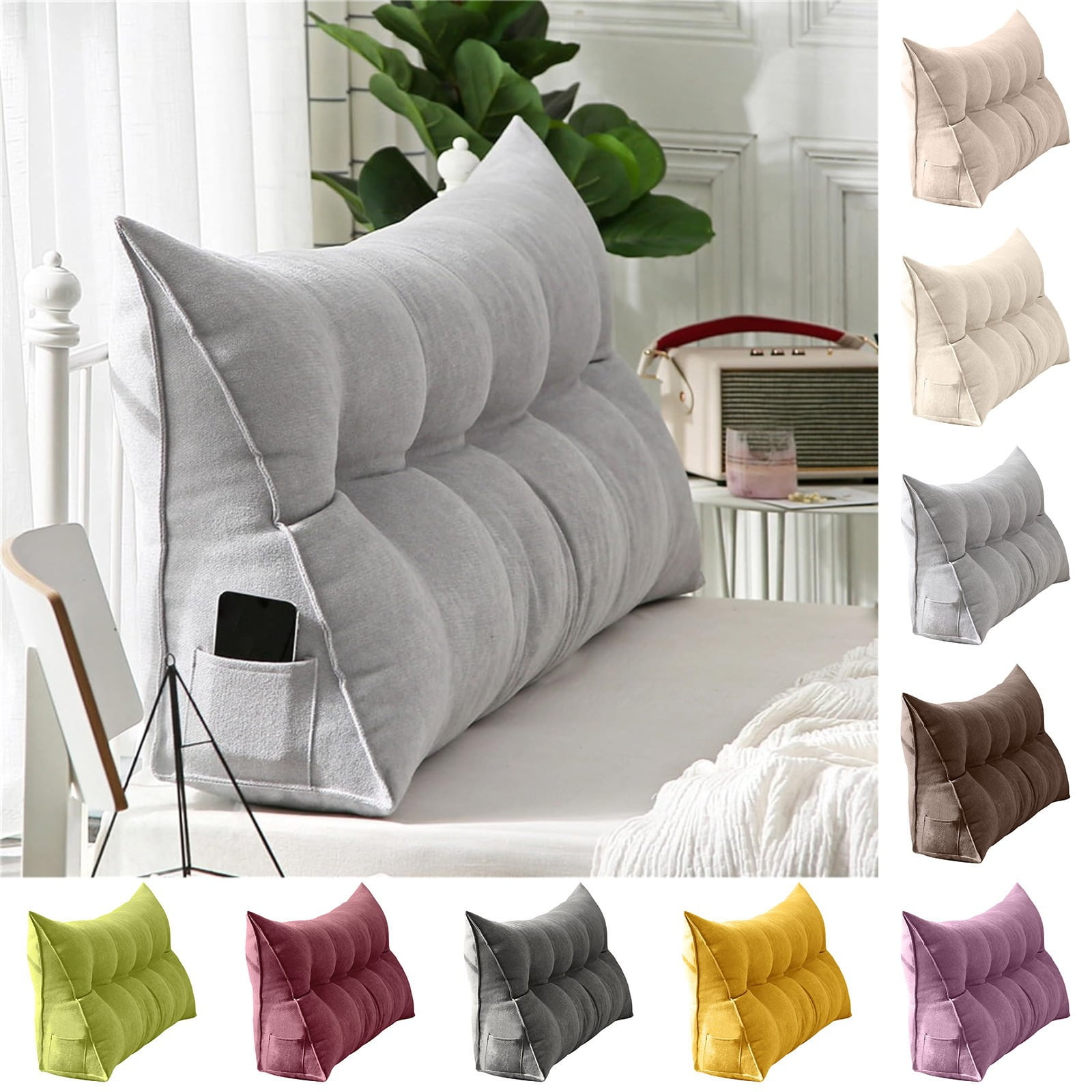 Wedge Headboard Pillow for Bed Adults, Cream White, Positioning Support ...