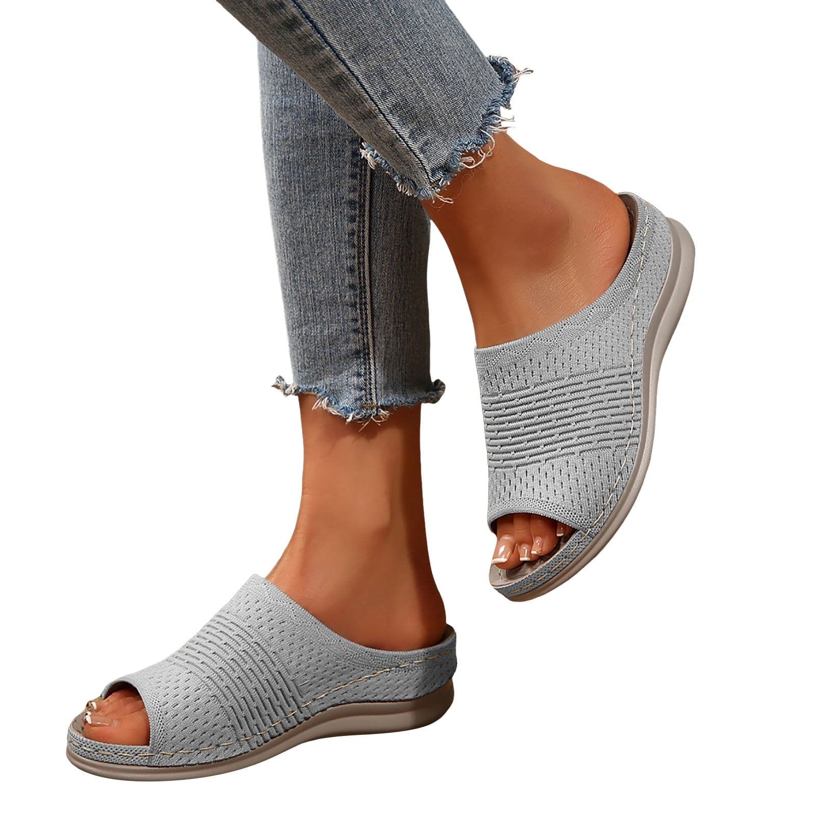 Wedge Orthopedic Slides Sandals for Women Plantar Fasciitis Comfortable ...