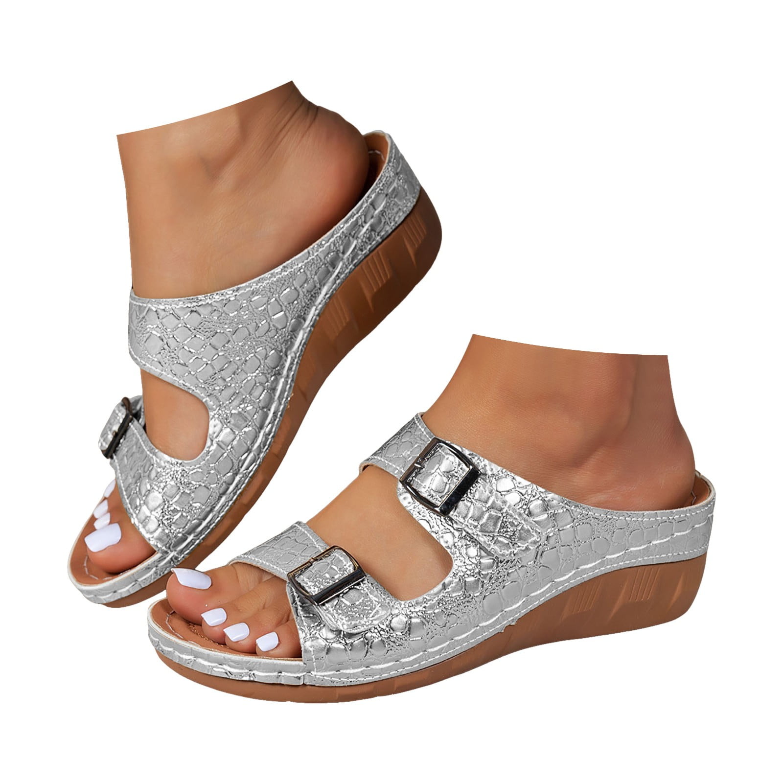 Wedge Orthopedic Slip on Sandals for Women with Arch Support Trendy ...
