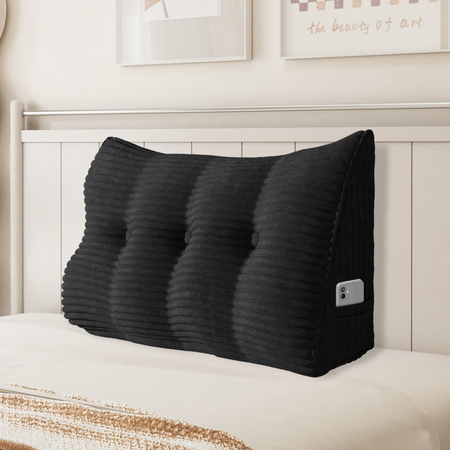 Wedge Pillow Heaboard Triangle Bolster Pillow for Sitting in Bed Adults ...