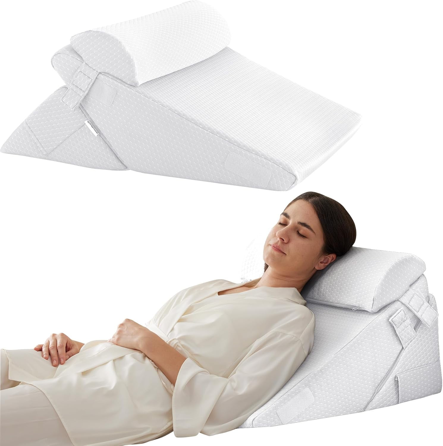 Wedge Pillow Headboard, 3PCS Orthopedic Bed Wedge Pillows Set for After ...