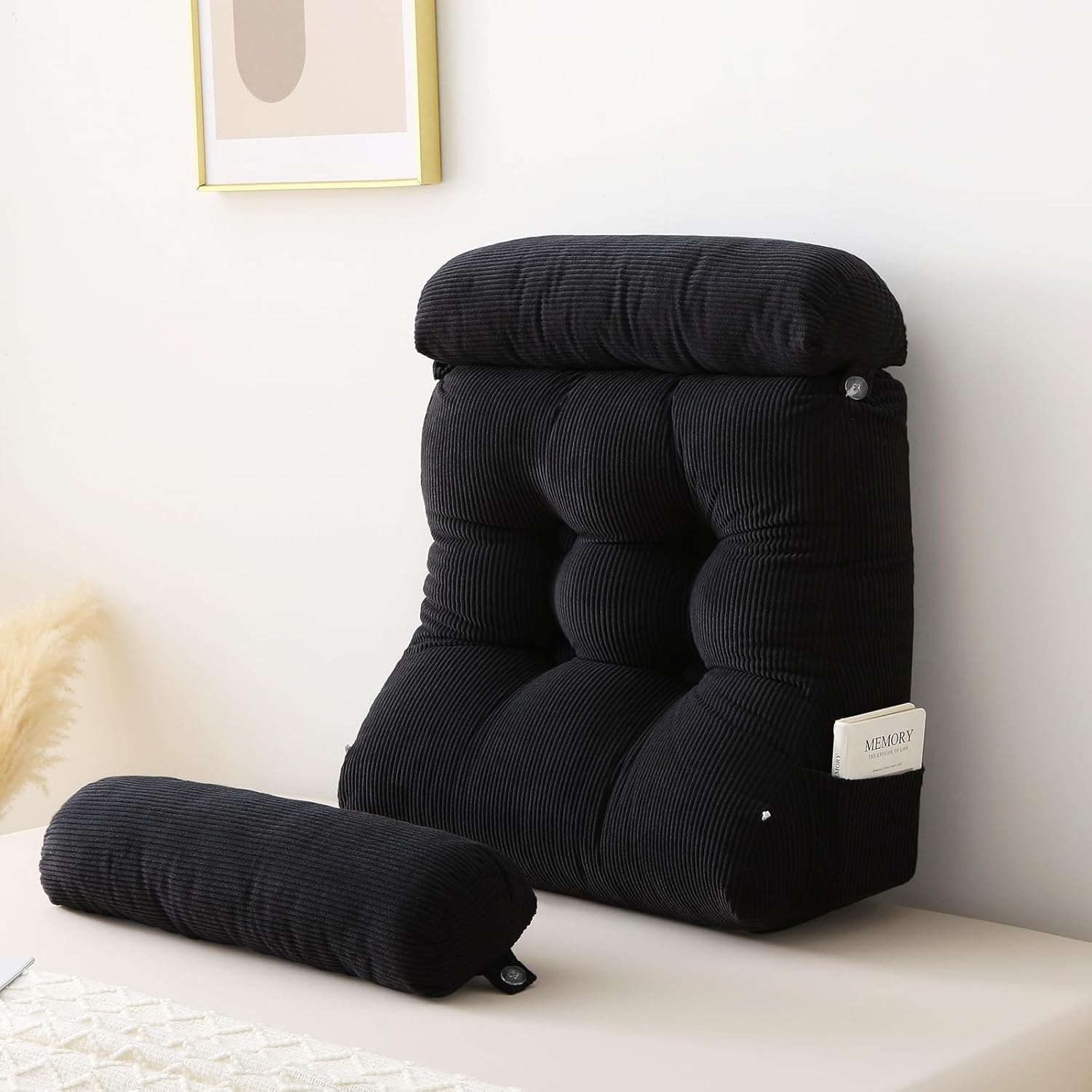 Wedge Pillow Set, 3PCS Reading Pillow for Sitting, Bed Wedge Pillow ...