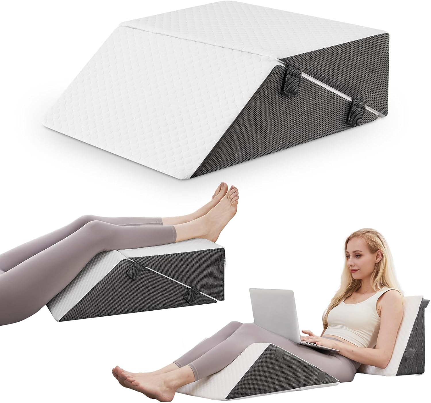 Wedge Pillow Set for Legs, 8''H Leg Elevating Pillow After Surgery ...