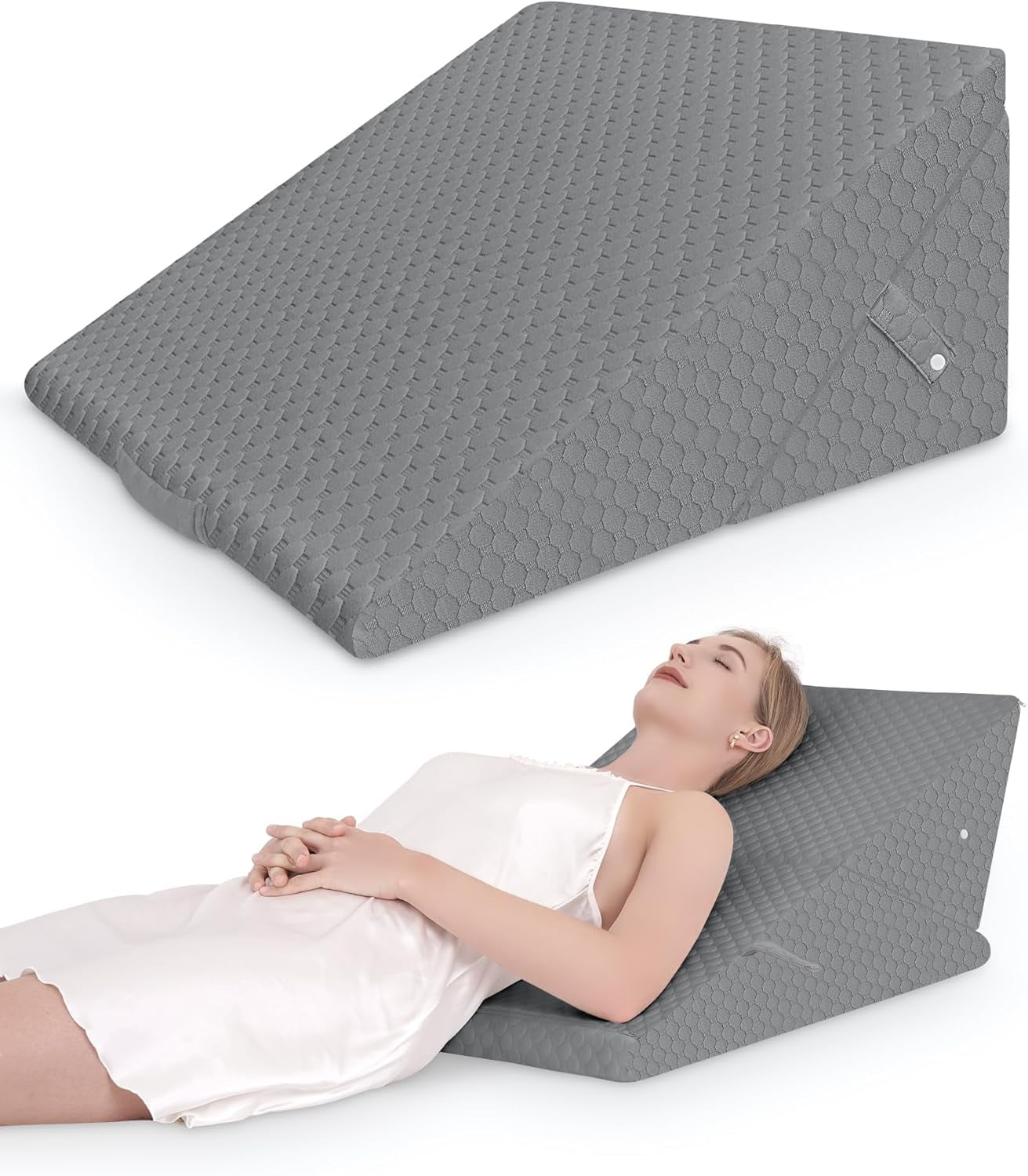 Wedge Pillow for Sleeping 9 &12 Inch Adjustable Bed Wedge Pillow for ...