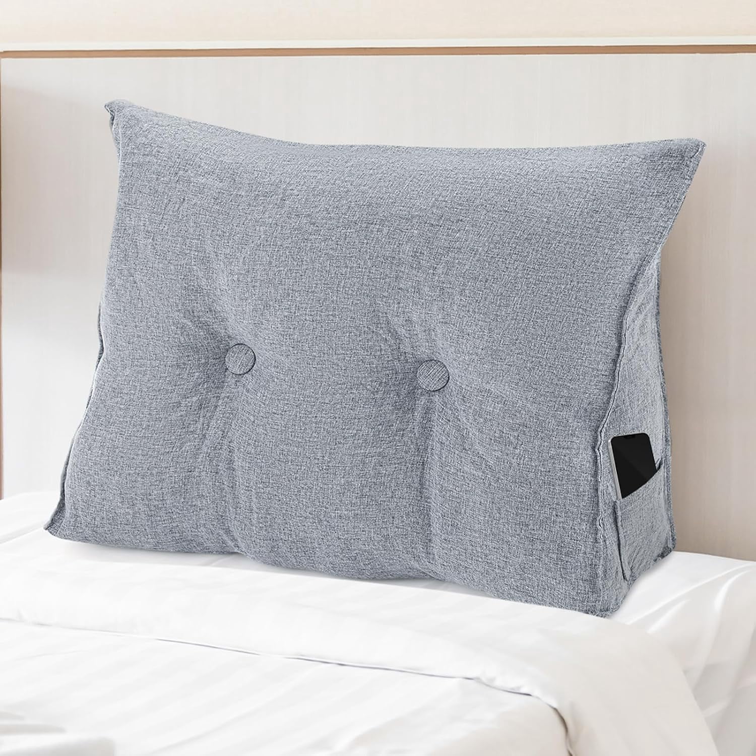 Wedge Pillow Triangular Dorm Headboard Bed Rest Reading Backrest Back ...
