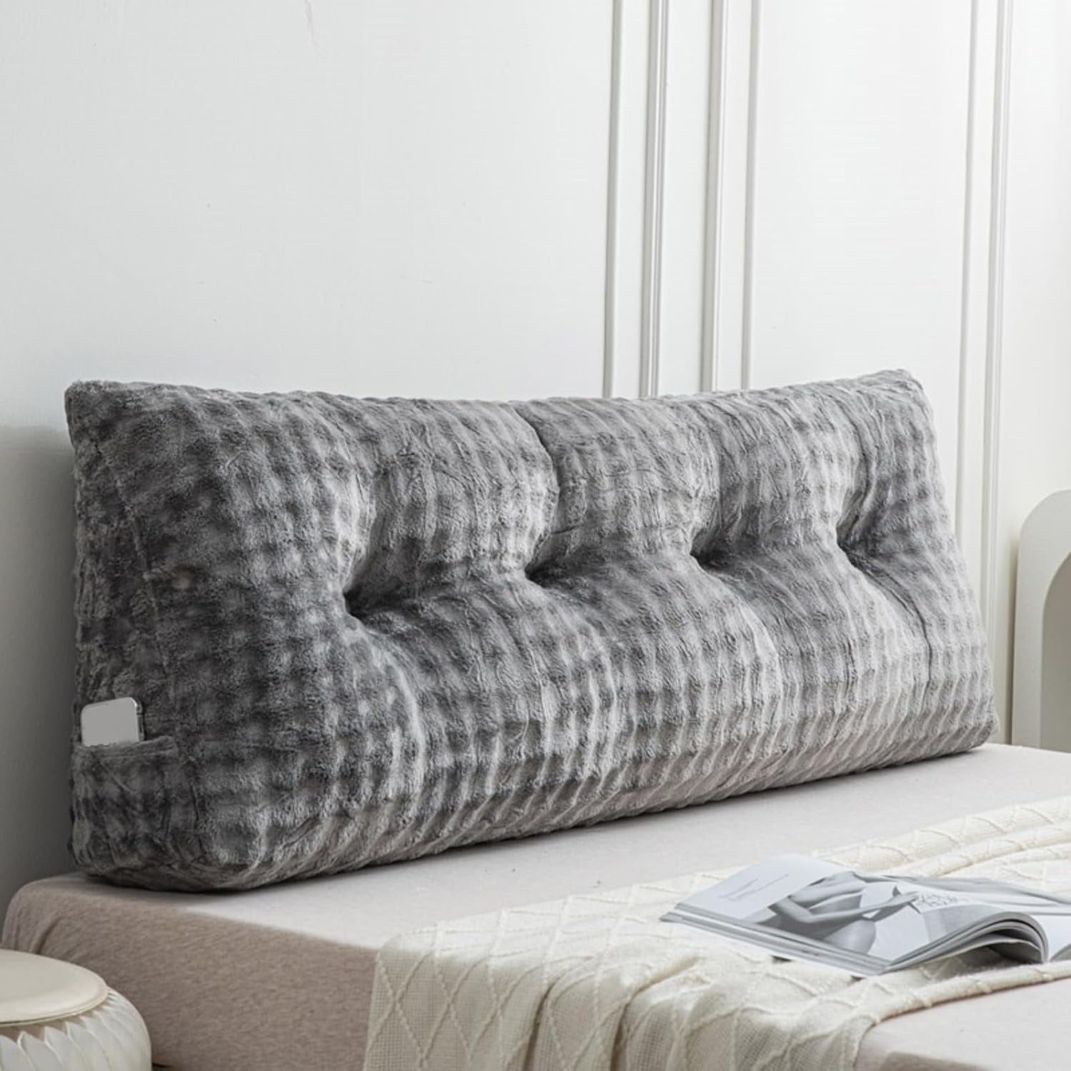 Wedge Pillow Triangular Headboard Bed Reading Backrest Wedge Bolster ...