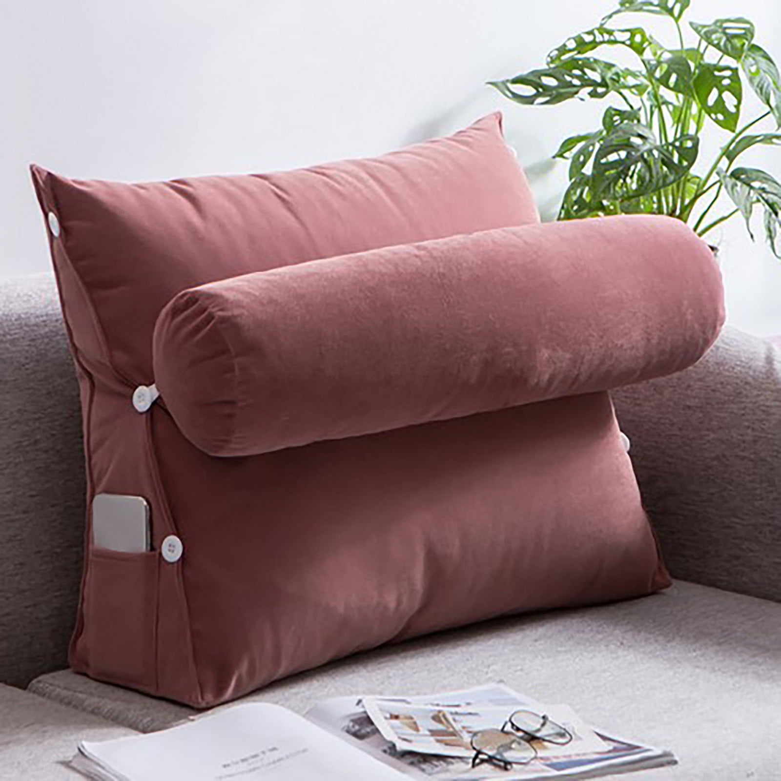 Wedge Reading Pillow With Removable Linen Cover Adjustable Reading ...