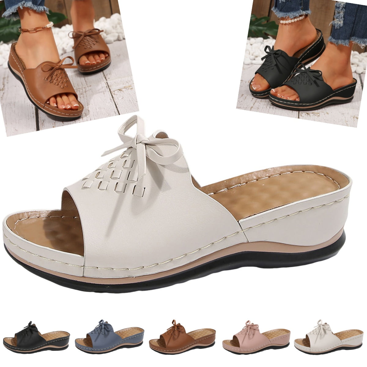 Wedge Sandals for Women 2025: Comfortable Open Toe Arch Support Womens ...