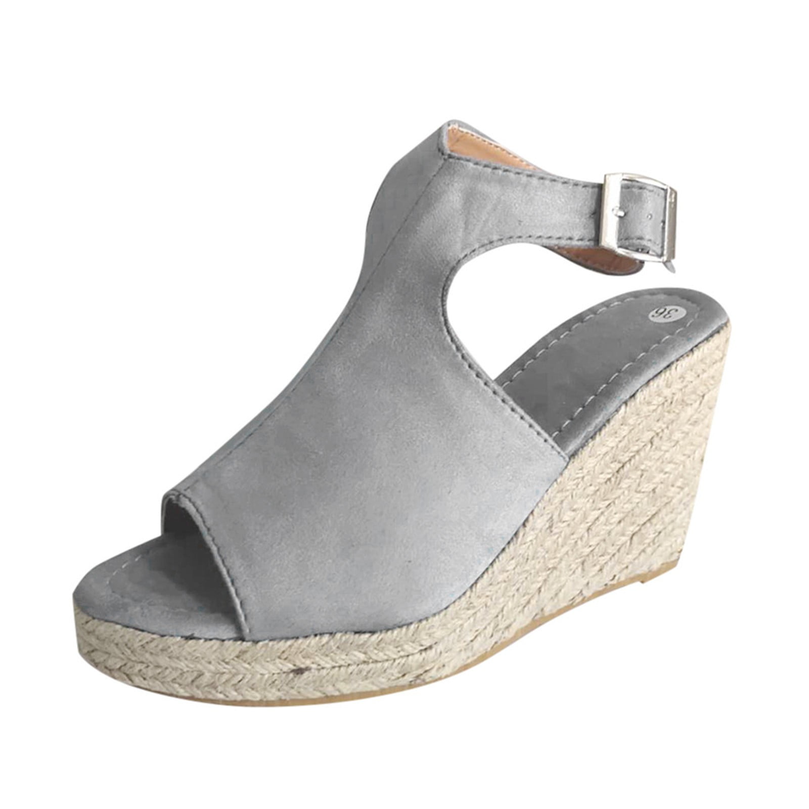 Wedge Sandals for Women 2025 Summer Ankle Strap Open Toe Heels Platform ...