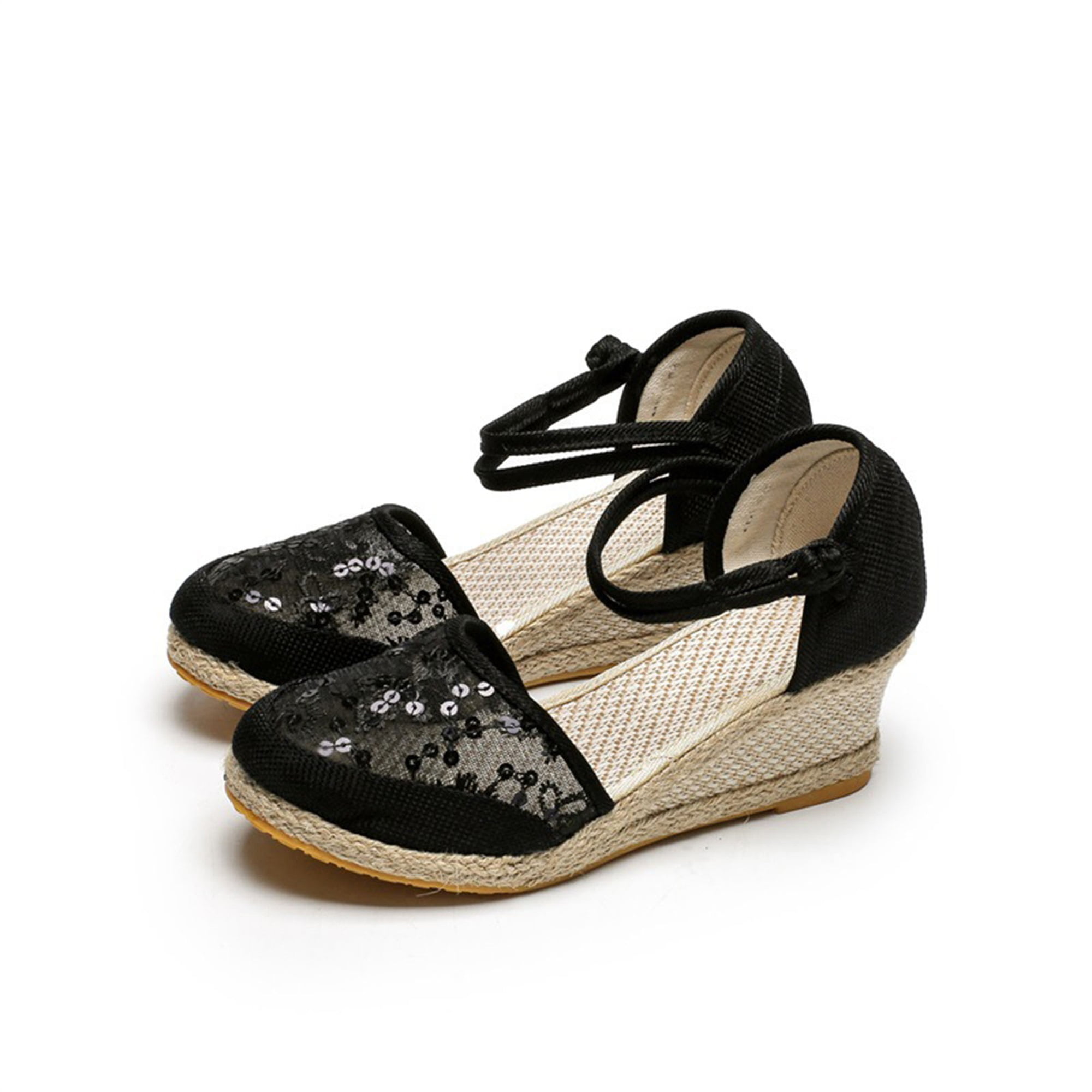 Wedge Sandals for Women, Comfortable Closed Toe High Heel Floral ...