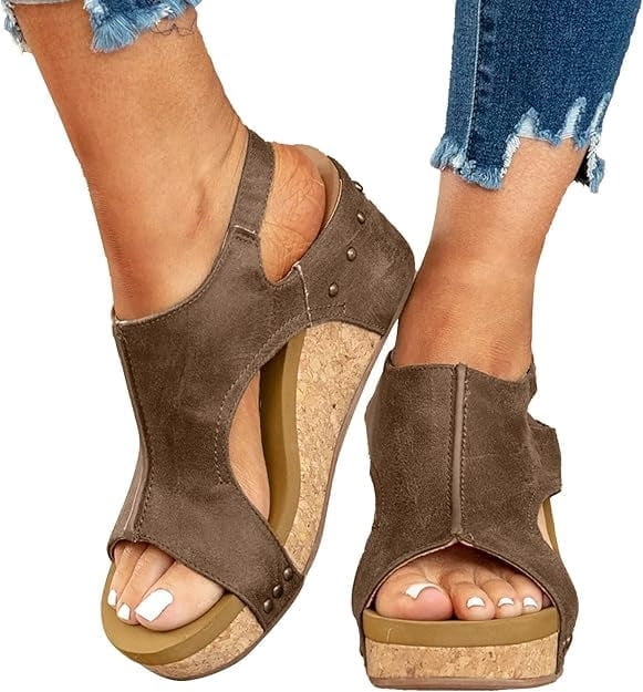 Wedge Sandals for Women Dressy Summer, 2026 Open Toe Espadrilles ...