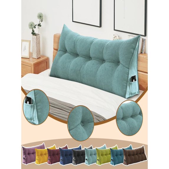 Wedge-Shaped Headboard With Large Backrest Cushion, Support Cushion for ...