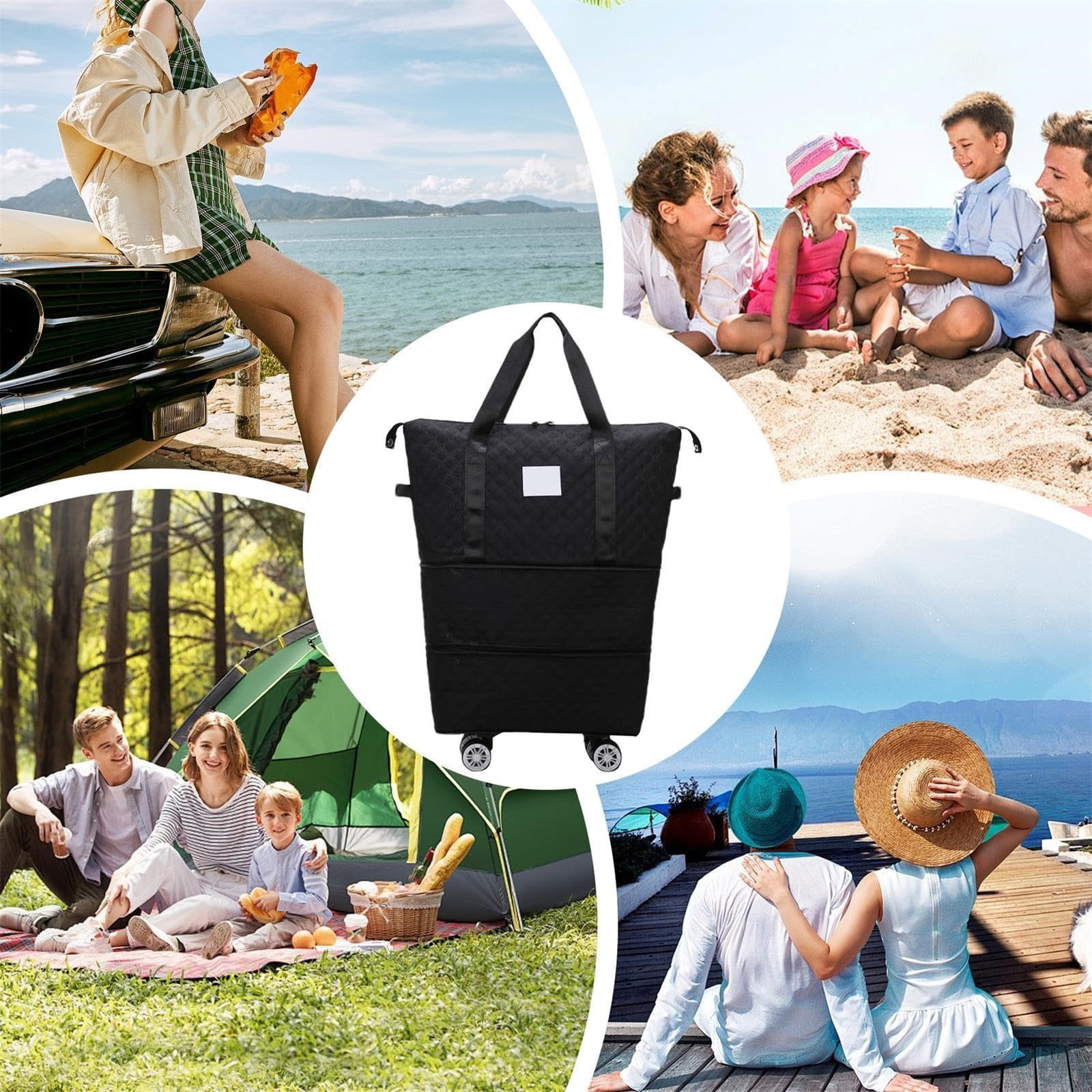 Wedge Storage Wheeled Travel Duffel Bag Expandable Suitcase For Travel ...