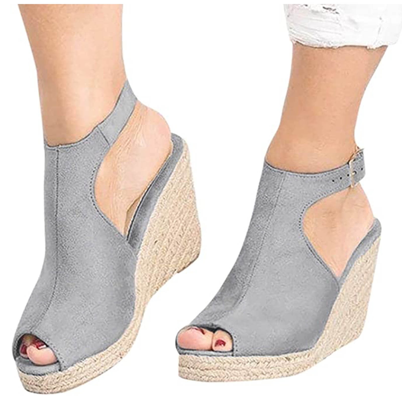 Wedges Sandals,Women's Fish Mouth Espadrilles Slingback Platform ...