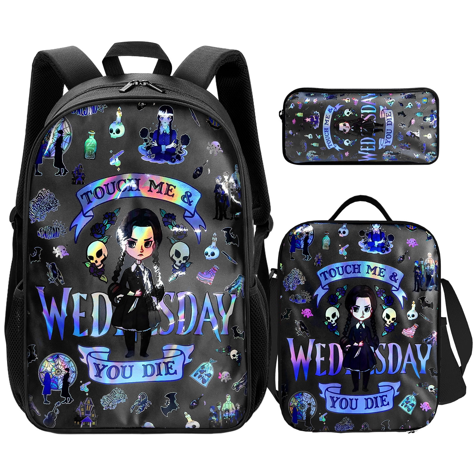 Wedne-sday Backpack Set Novelty Laptop Backpack With Lunch Bag ...