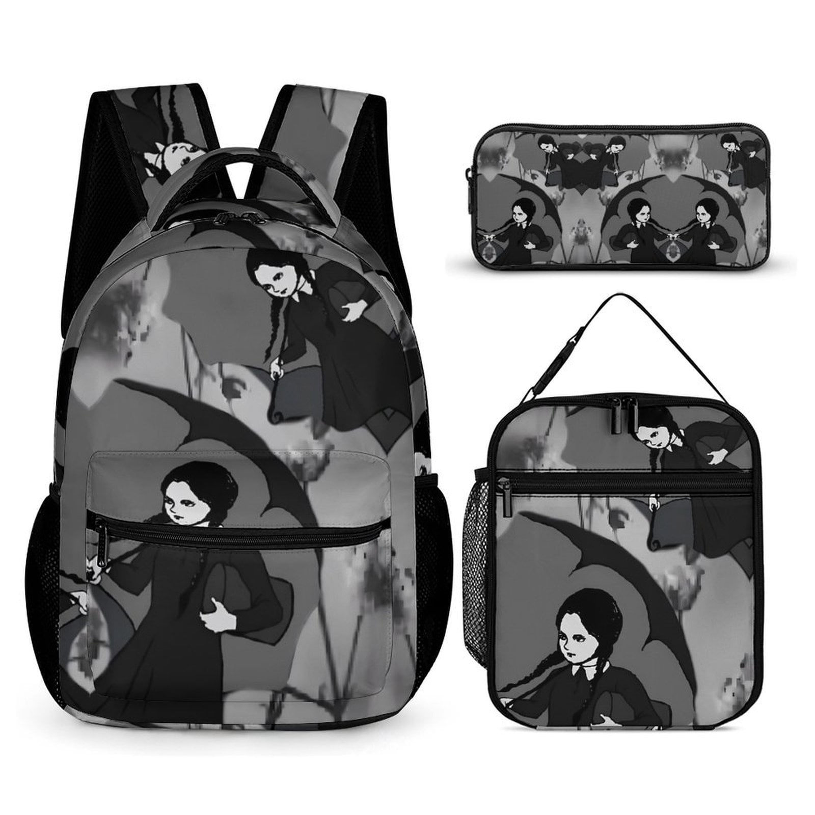 Wednes-day Backpack Set, Large Capacity Computer Bag with Lunch Box And ...