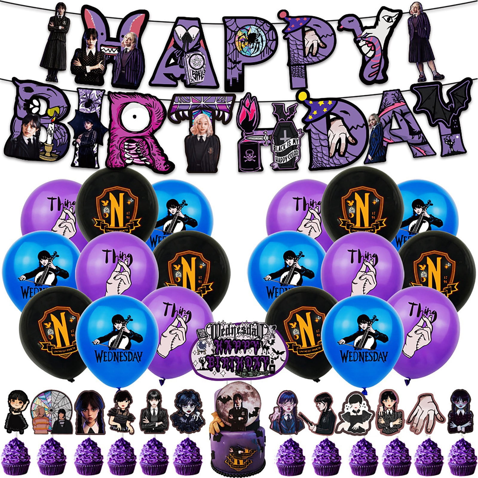 WednesDay Addams Decor Cartoon capybara birthday party supplies ...