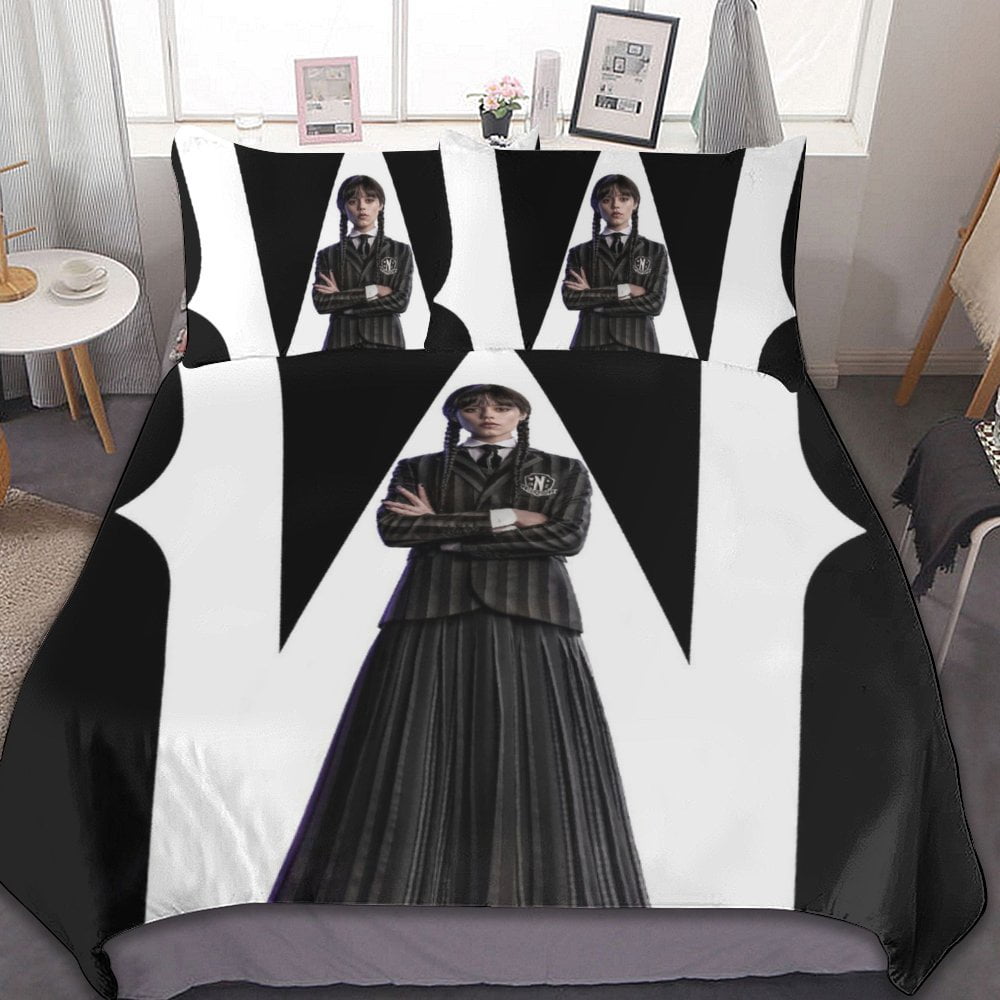 Wednesday 3-Piece Bedding Set Warm And Comfortable Soft Duvet Cover Bed ...