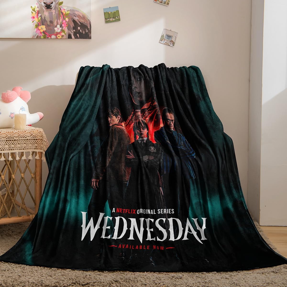 Wednesday 3D Printing Throw Blanket,Addams Lightweight Flannel Blankets ...