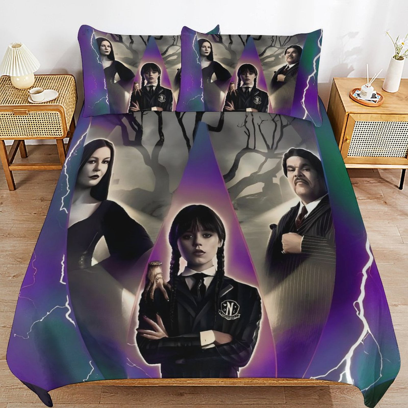 Wednesday AdamsCartoon Anime 3 Piece Bed Soft Quilt Set 1 Duvet Cover ...